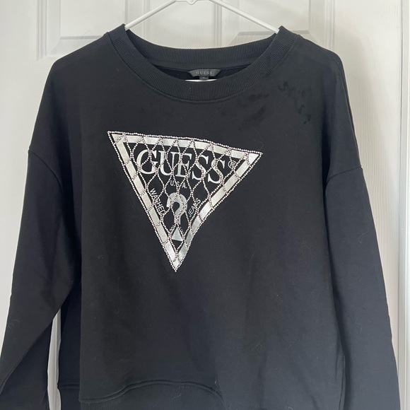 Guess | Sweaters | Guess Black Knitwear With Silver Accents | Poshmark